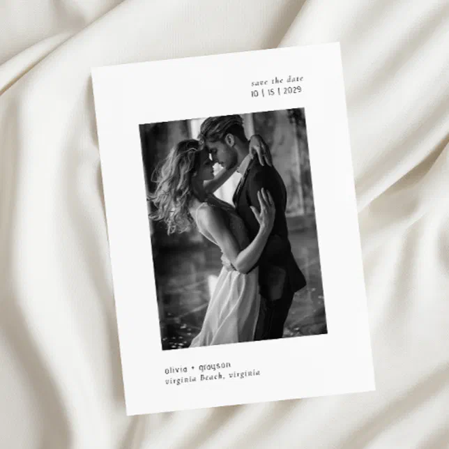 Minimal Modern Typography Photo Wedding Save The Date | Zazzle