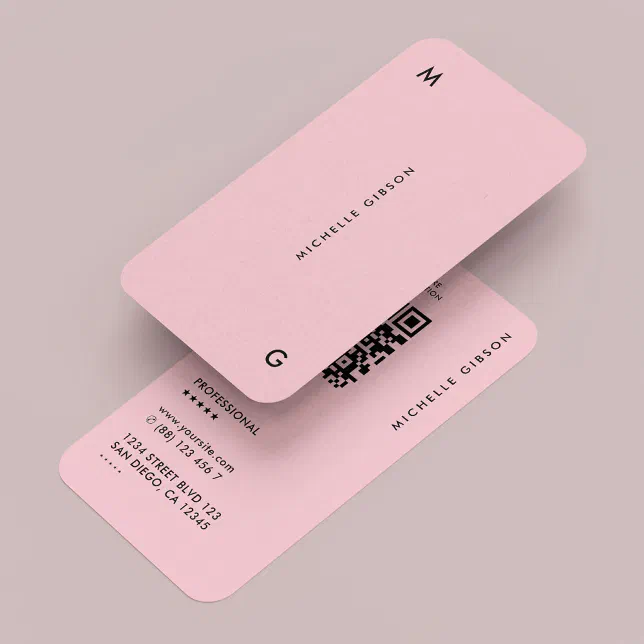 Minimal Professional Pastel Pink Aesthetic Business Card | Zazzle