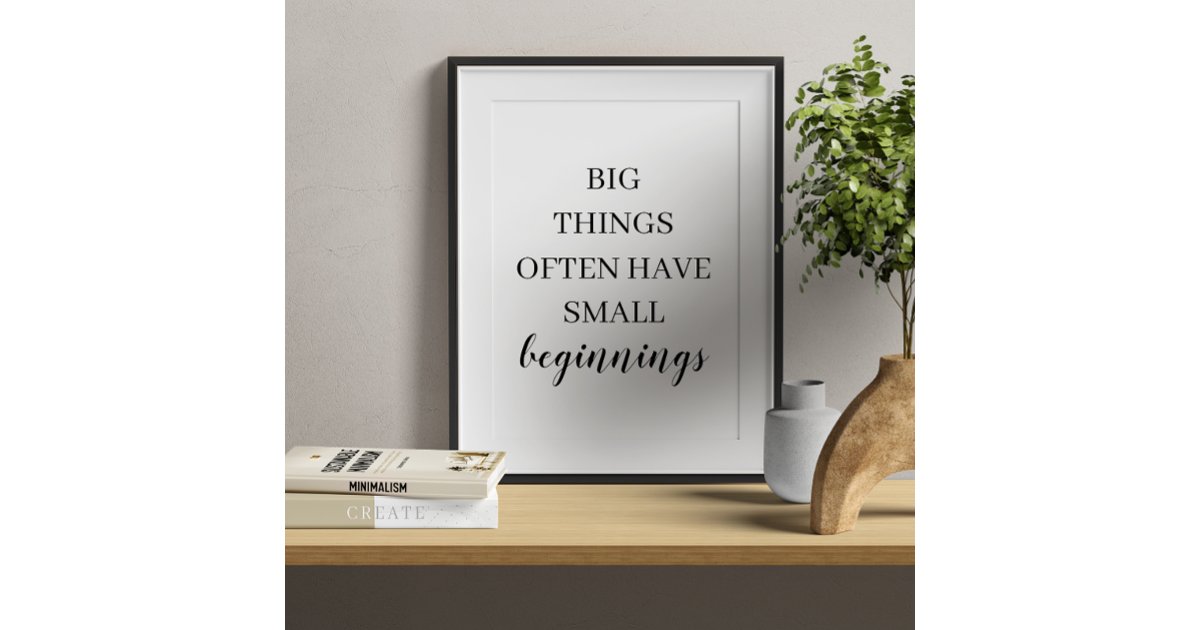 Minimalist Black and White Motivational Poster | Zazzle