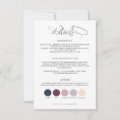 Minimalist Calligraphy Attire Wedding Details Card | Zazzle