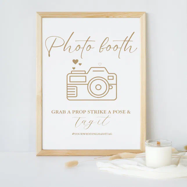 Minimalist Calligraphy Wedding Photo Booth Sign | Zazzle