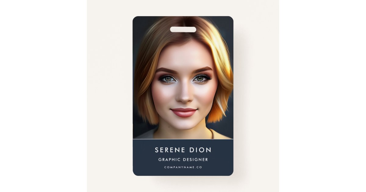 Minimalist Employee Name ID Card Photo QR ID Badge | Zazzle