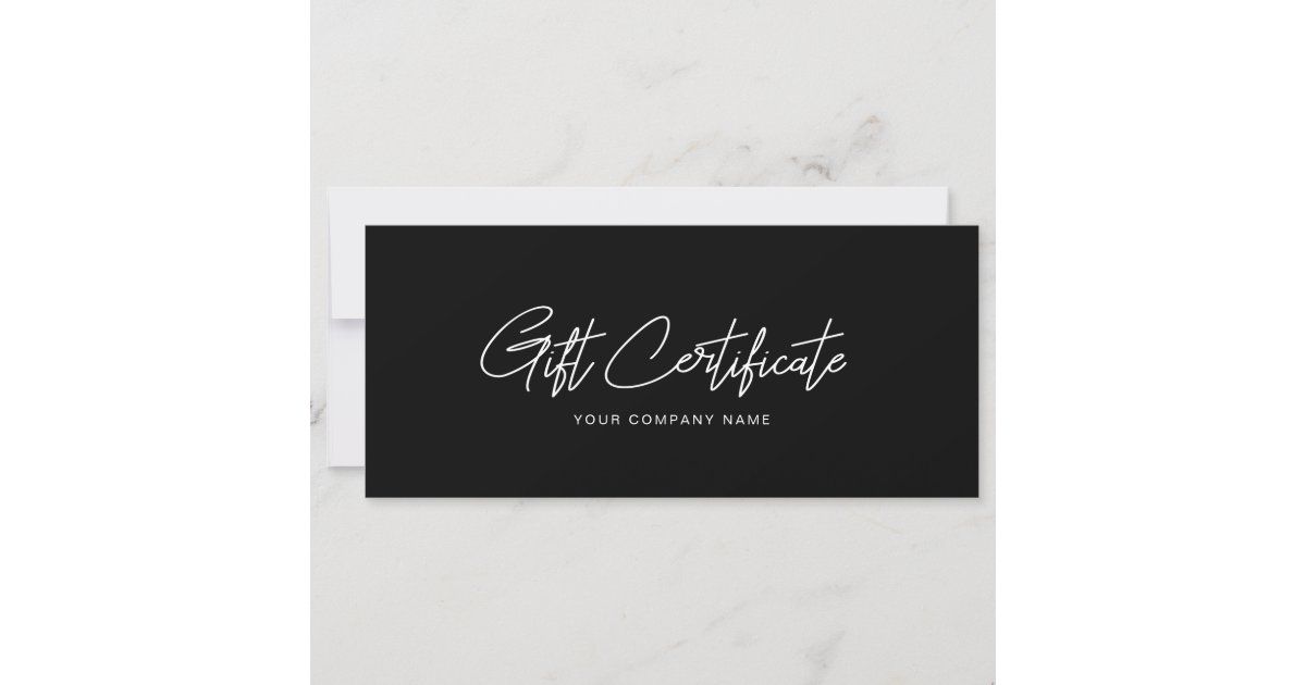 Minimalist Gift Certificate Business Card | Zazzle