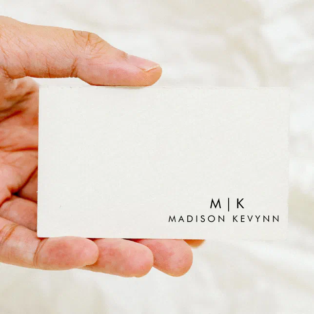 Minimalist Luxury Boutique Ivory Business Card | Zazzle