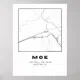 Minimalist Moe Map with Coordinates Poster | Zazzle