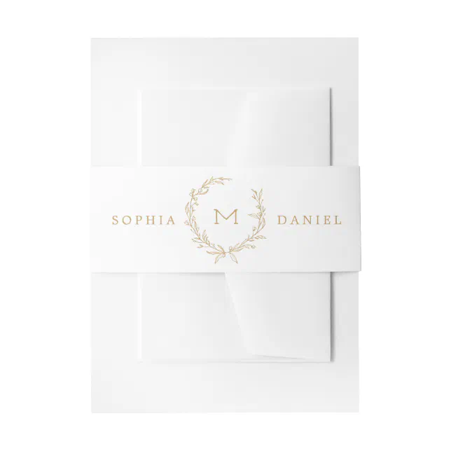 Minimalist Monogram Wedding Invitation Belly Bands Band | Zazzle