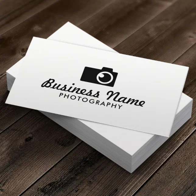 Minimalist Photographer Camera Logo Photography Business Card | Zazzle
