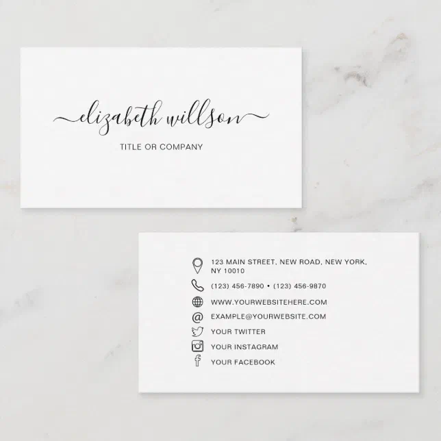 Minimalist Professional Handwritten Signature Business Card | Zazzle