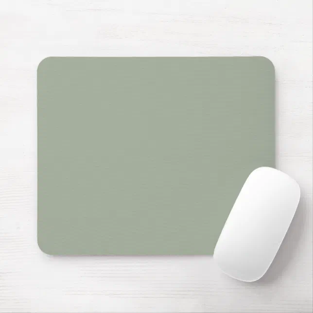 Minimalist sage green plain solid colour elegant mouse mat | Zazzle