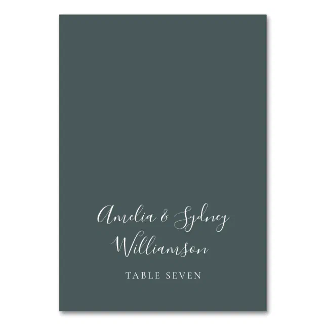 Minimalist Teal Script Custom Name Place Card | Zazzle