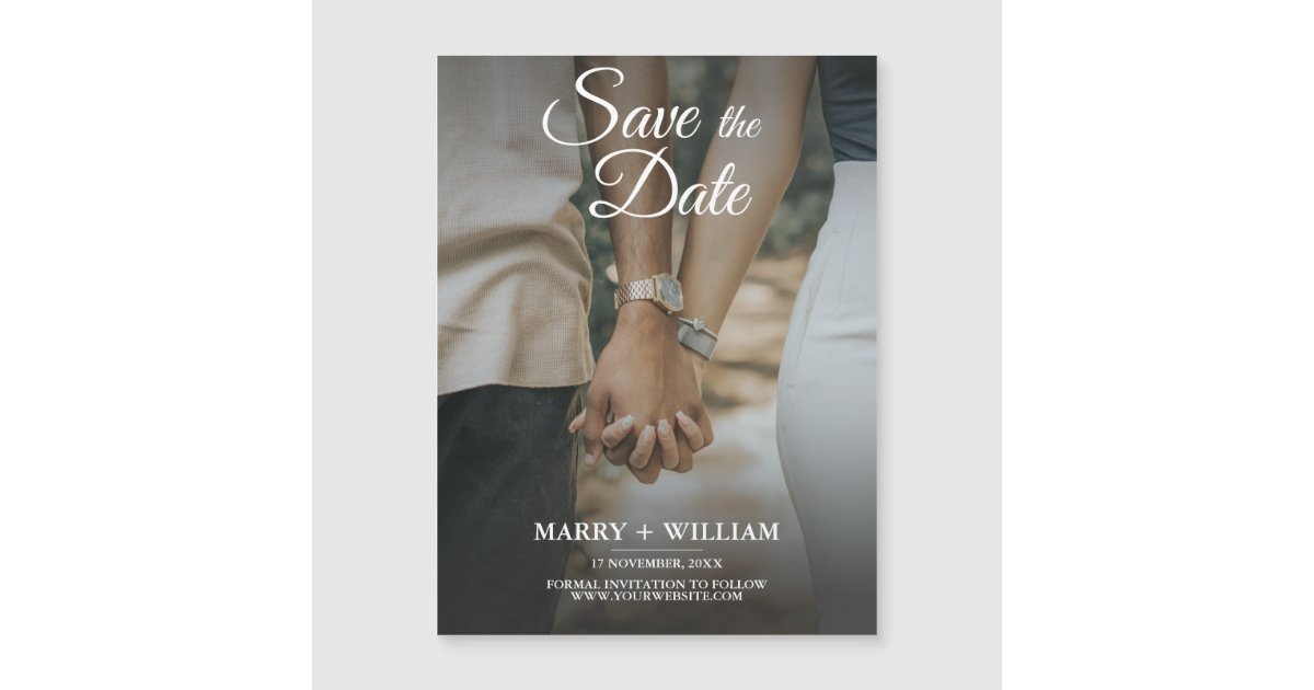 Minimalist Trendy Replace Photo Save The Date Card | Zazzle