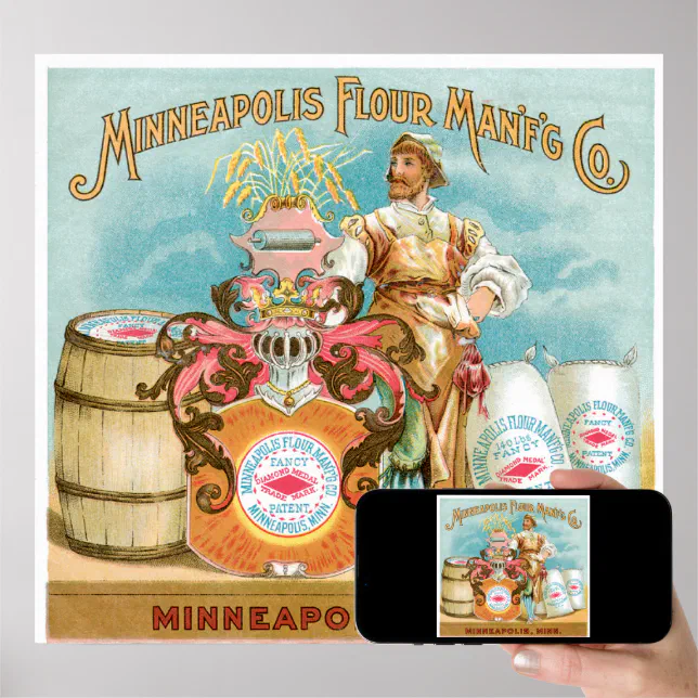 Minneapolis Flour Vintage Food Ad Art Poster | Zazzle