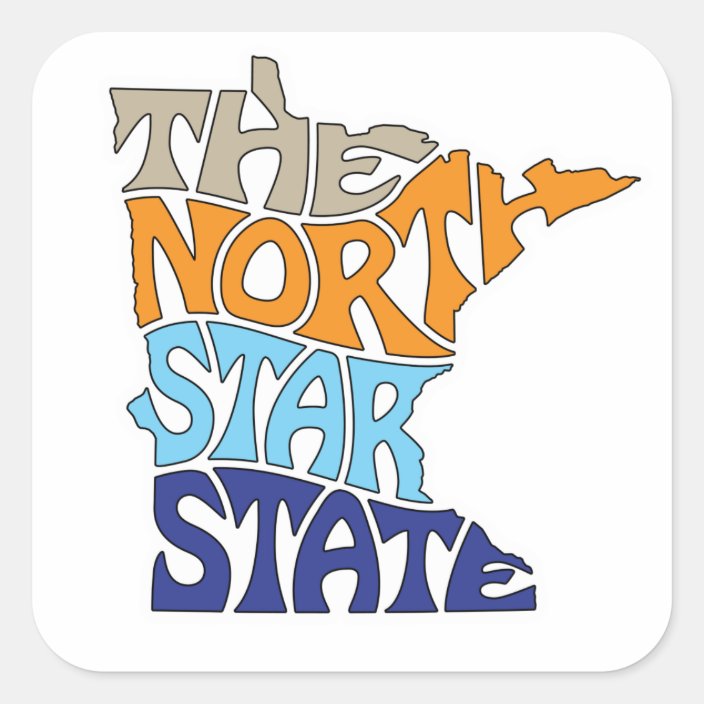 Minnesota Nickname Word Art Square Sticker | Zazzle.co.uk