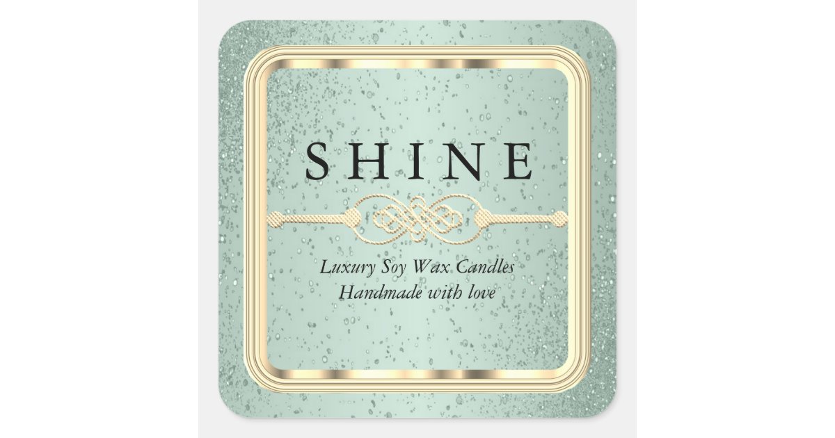 Mint Green and Gold Labels Square | Zazzle
