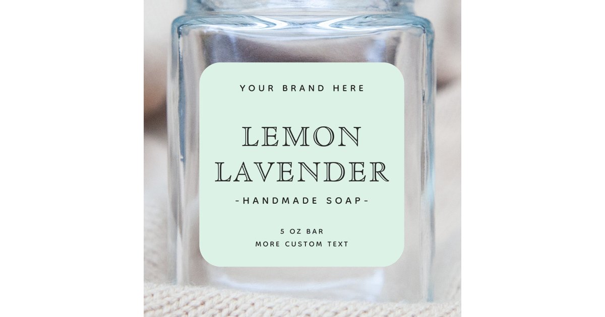 Mint green elegant minimal square product labels | Zazzle