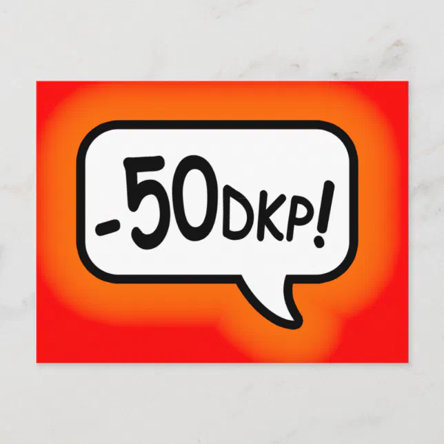 Minus 50 DKP! Postcard | Zazzle