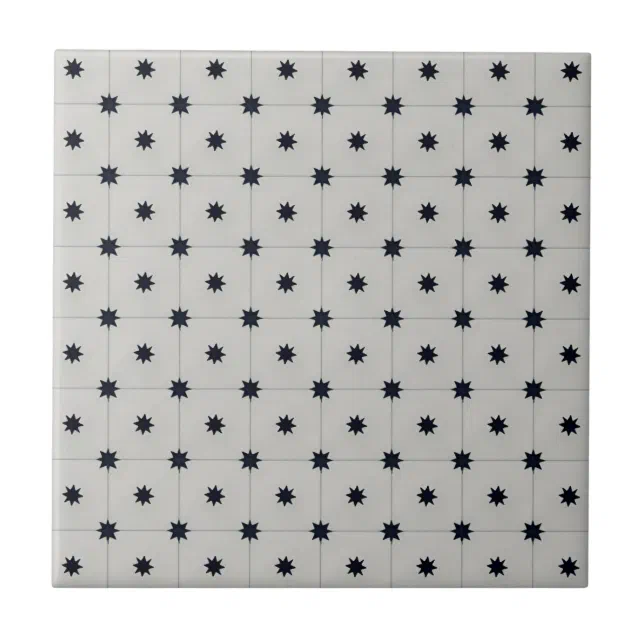 minutely black star pattern tiles | Zazzle