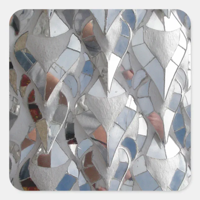 Mirror tiles White Temple, Chiang Rai Square Sticker | Zazzle