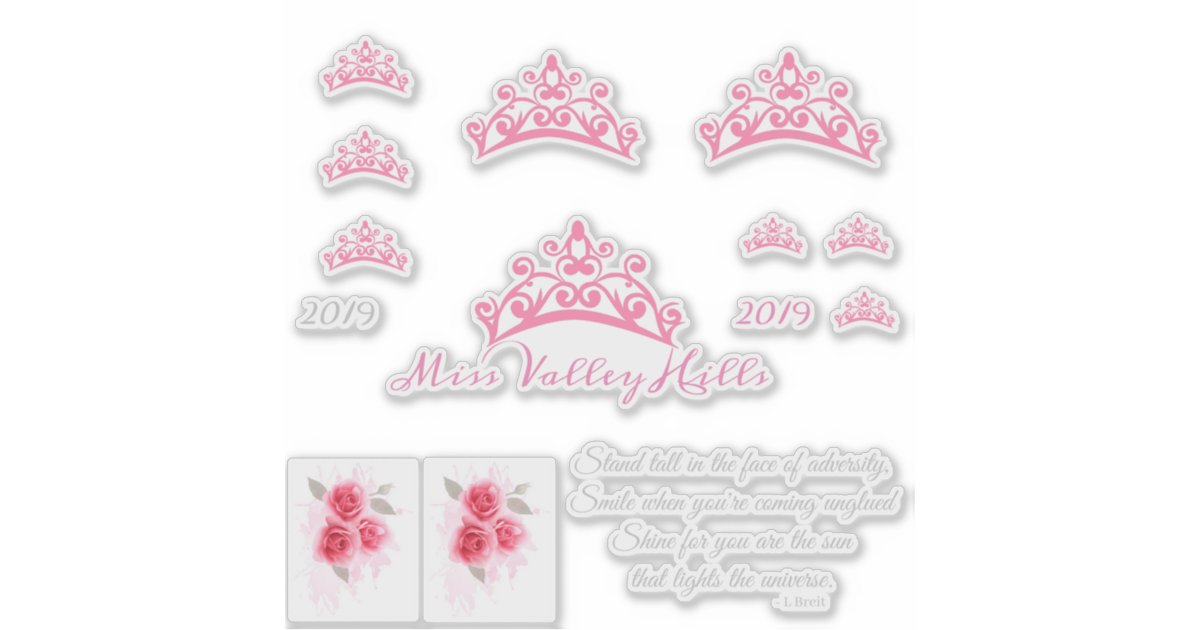 Miss Pageant USA Crown Custom Stickers | Zazzle