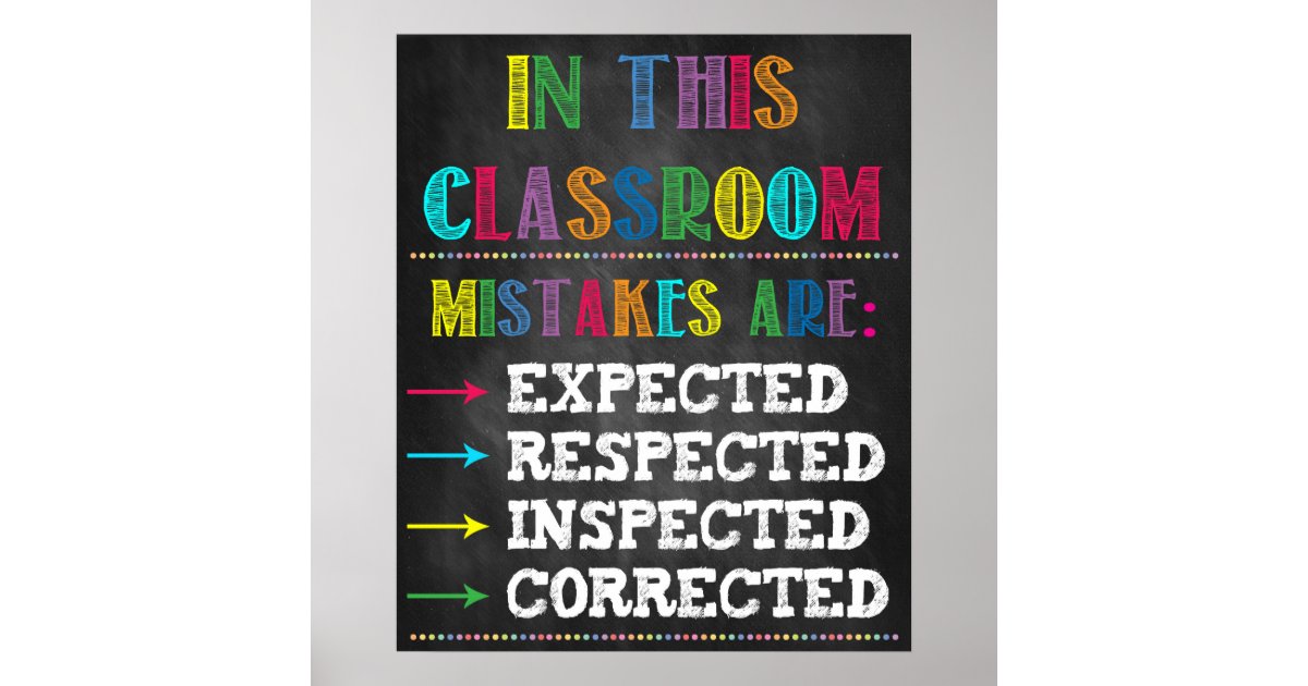 Mistakes Classroom Printable Poster | Zazzle