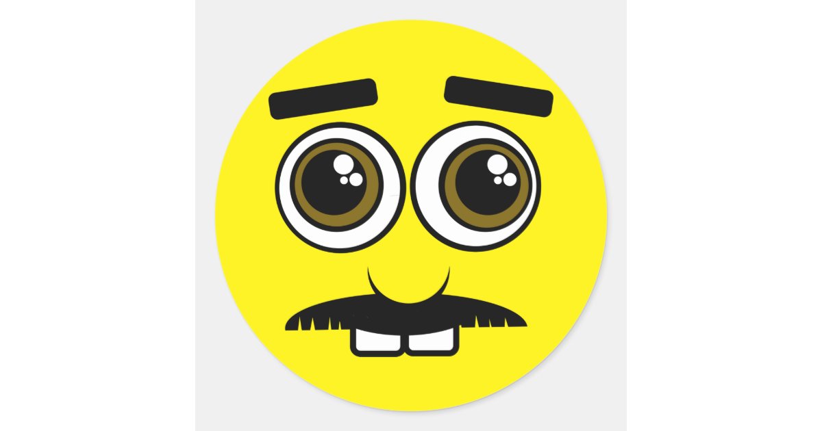Mister Clueless Emoji Face Classic Round Sticker | Zazzle