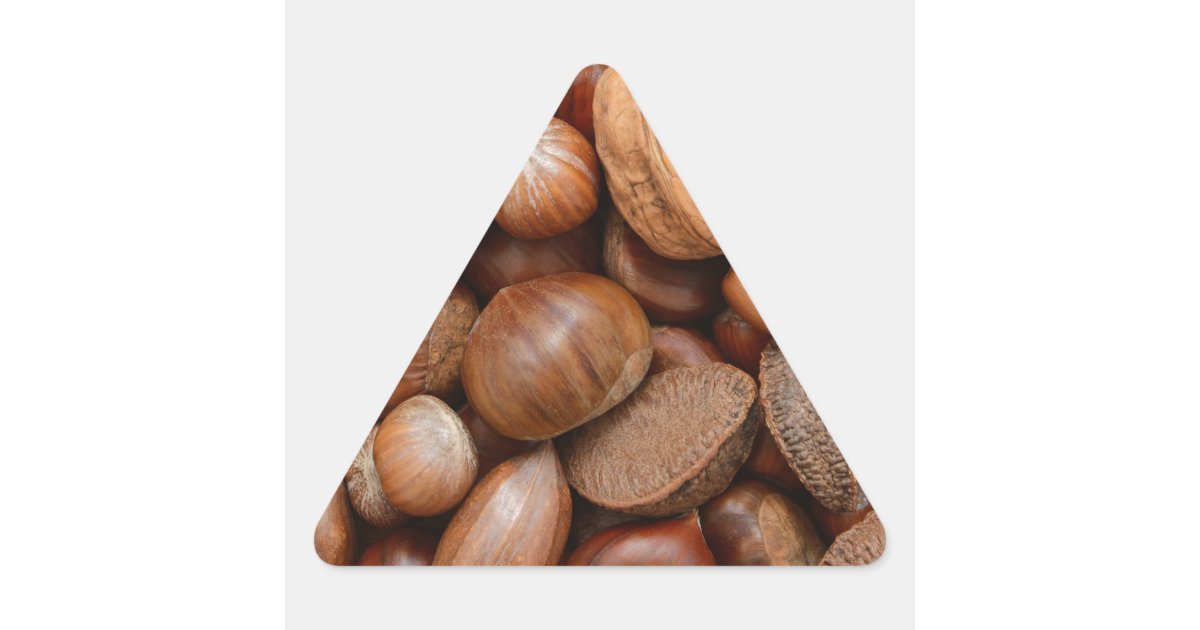 Mixed nuts triangle sticker | Zazzle