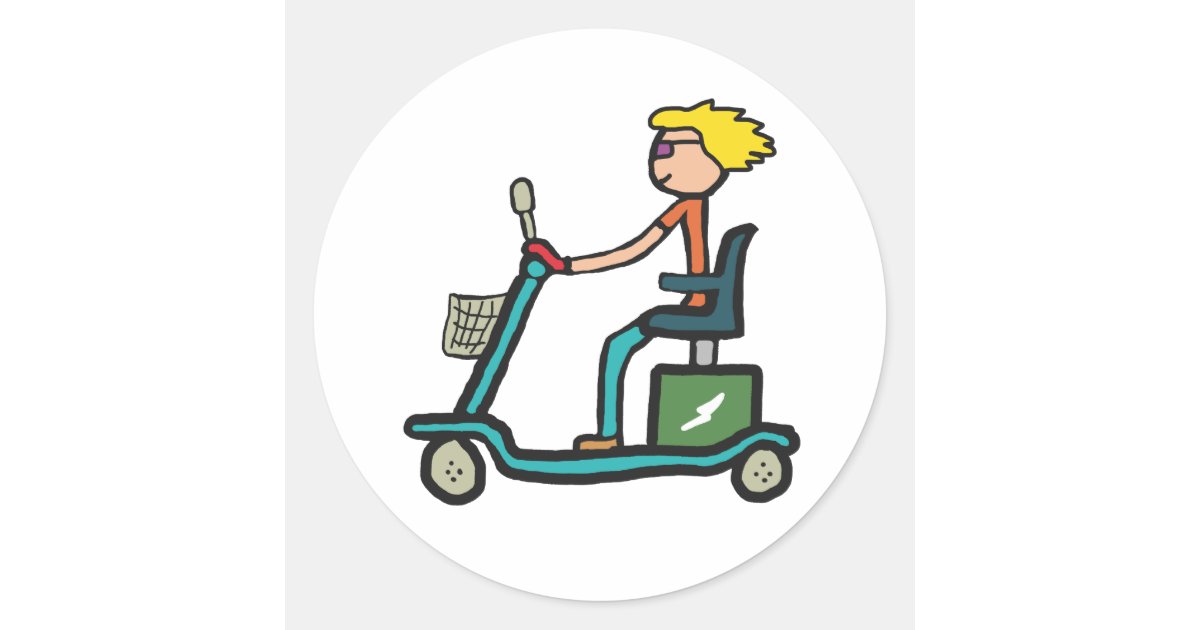 Mobility Scooter Classic Round Sticker | Zazzle