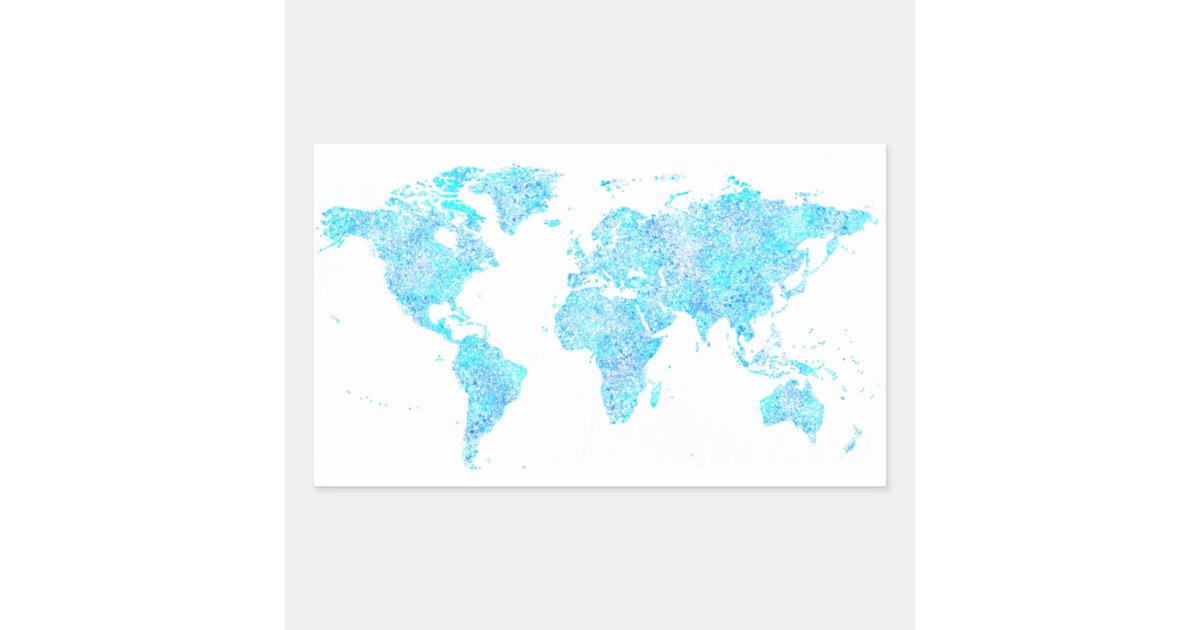 Modern abstract world map rectangular sticker | Zazzle