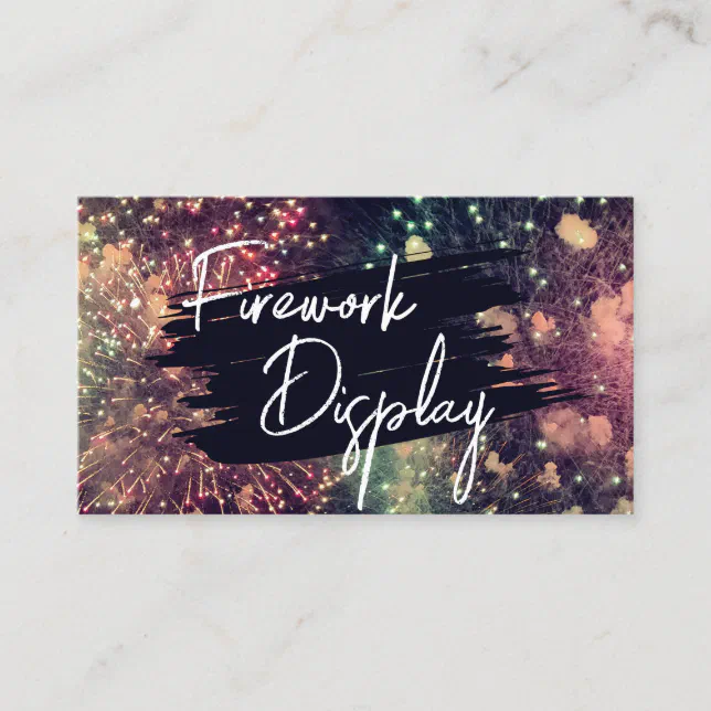Modern Add Your QR Code Firework Display Company Business Card | Zazzle