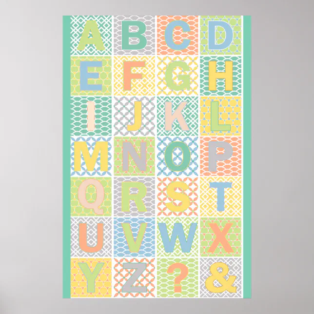 Modern Alphabet Poster | Zazzle