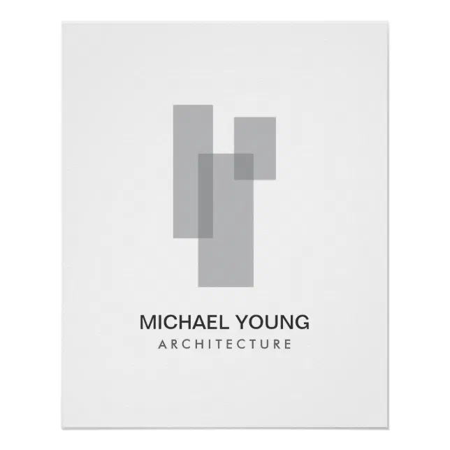Modern Architectural Blocks Logo Download Poster | Zazzle