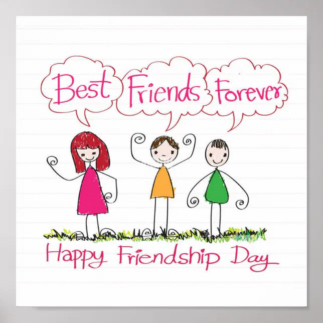 Modern BEST FRIENDS FOREVER 1 Photo Collage Plaque Poster | Zazzle