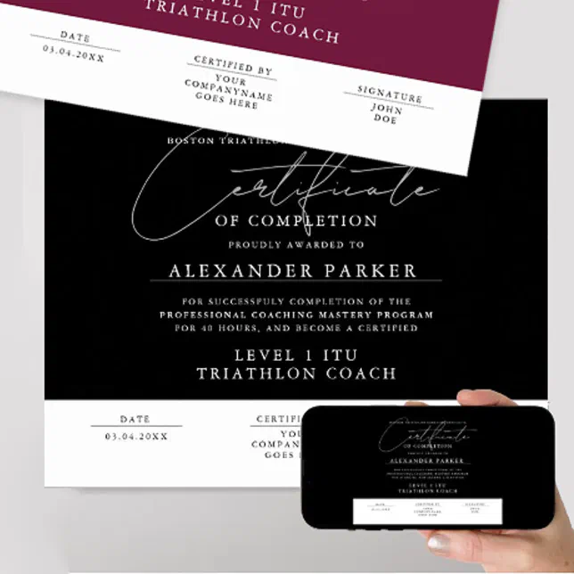 Modern Black And White Certificate Award Graduate Poster | Zazzle