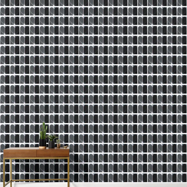 Modern Black And White Half Hearts Art Pattern Wallpaper Zazzle