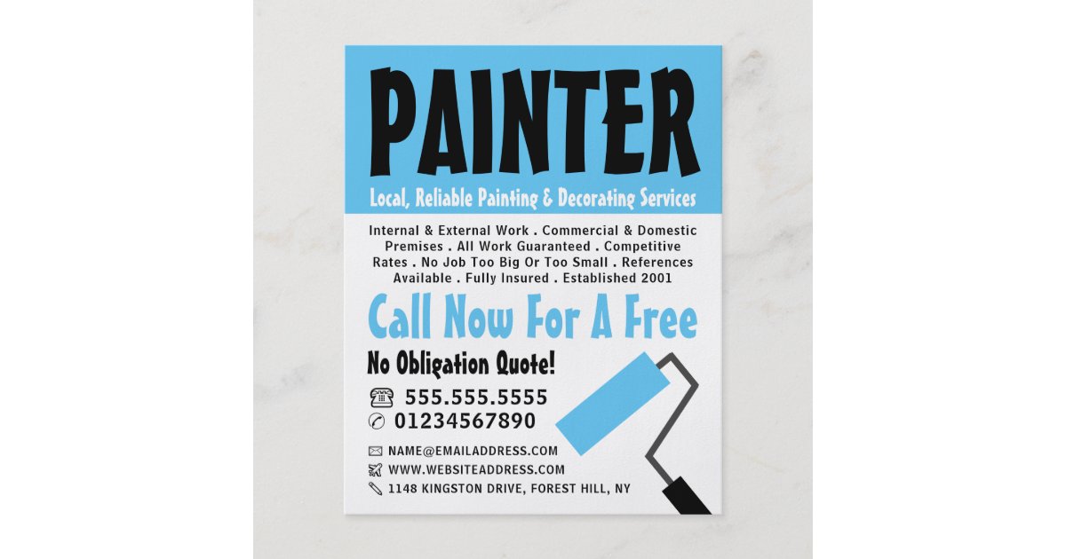 Modern Bold, Painter & Decorator Advertising Flyer | Zazzle
