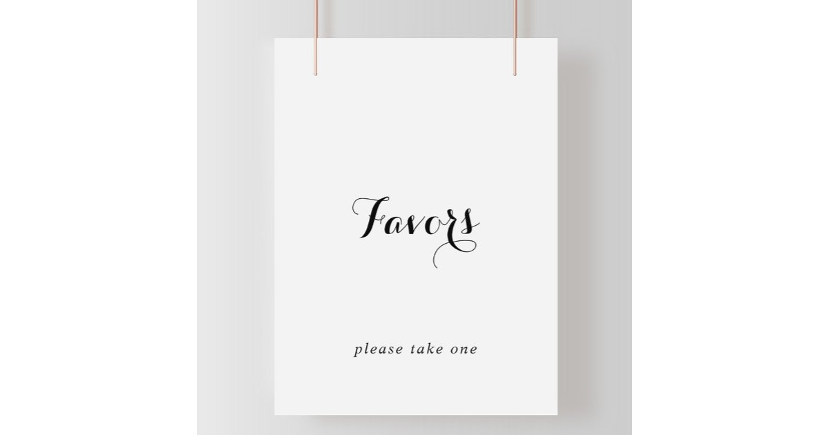 Modern Calligraphy Favours Sign | Zazzle