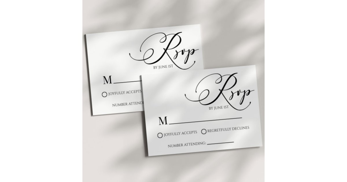 Modern Classic Minimal Simple Wedding RSVP Card | Zazzle