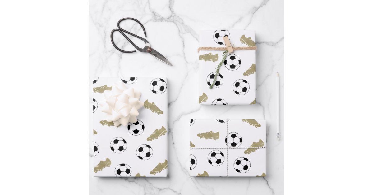 Modern Classic Soccer Cleats Ball Wrapping Paper Sheet | Zazzle