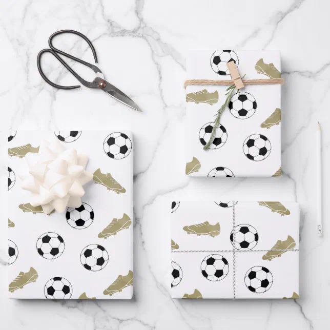 Modern Classic Soccer Cleats Ball Wrapping Paper Sheet | Zazzle