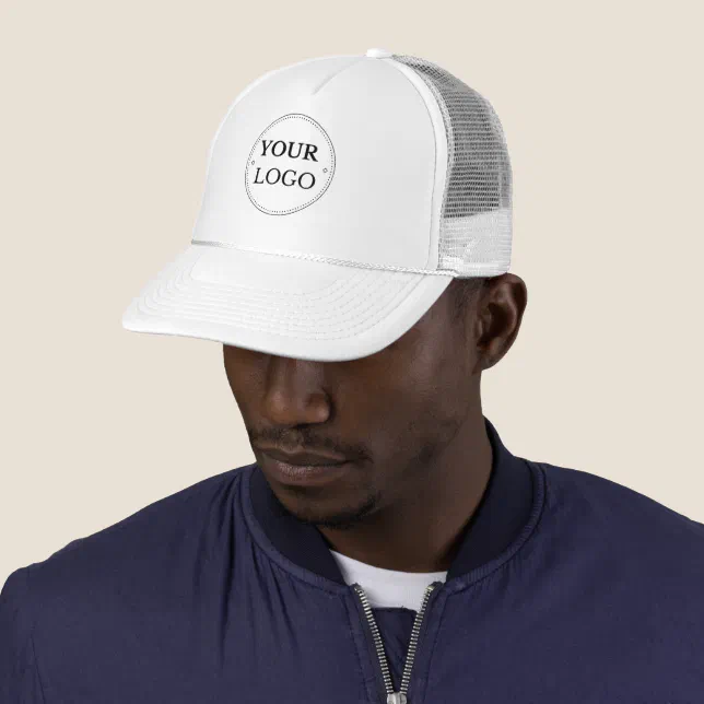 Modern Custom Logo Branded Employee Company Staff Trucker Hat | Zazzle
