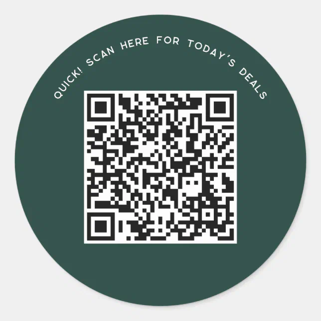 Modern Custom QR Code Business Marketing Classic Round Sticker | Zazzle