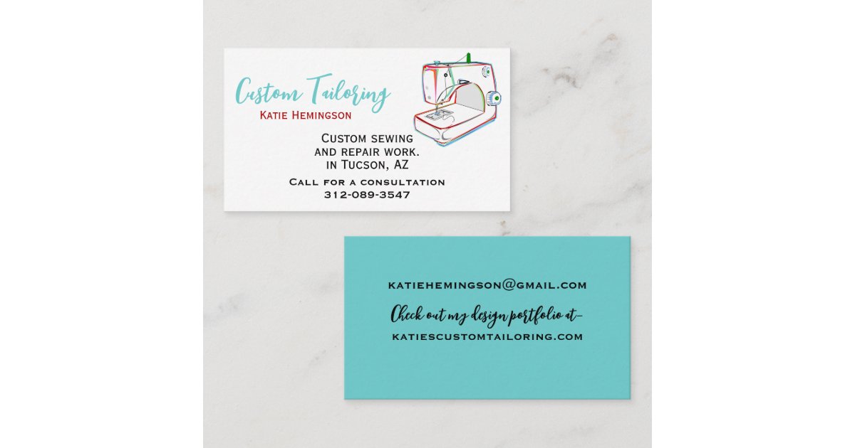 Modern Custom Tailoring Business Card | Zazzle