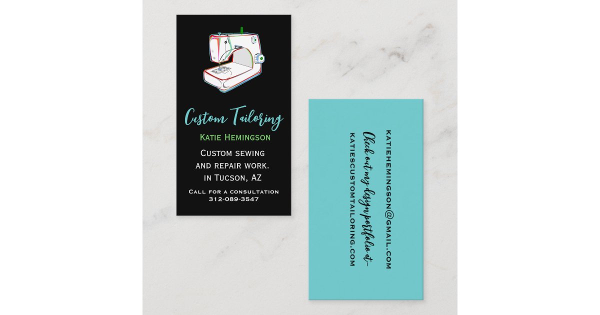 Modern Custom Tailoring Business Card | Zazzle