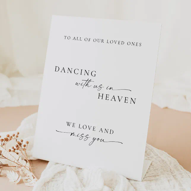 Modern Dancing In Heaven Wedding Memorial Pedestal Sign | Zazzle
