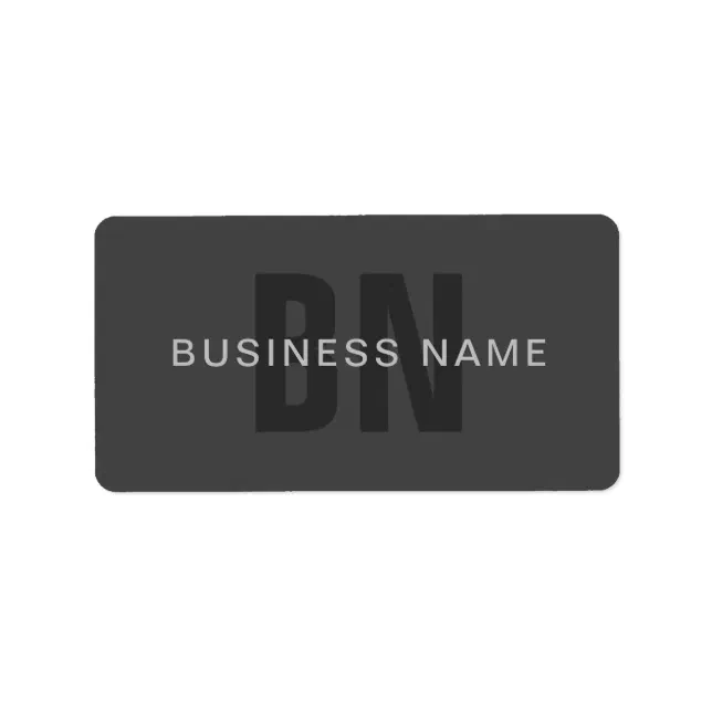 Modern Dark Grey Editable Monogram Design Template Label | Zazzle