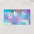 Modern Drips Holographic Metallic Dripping Lips Business Card | Zazzle
