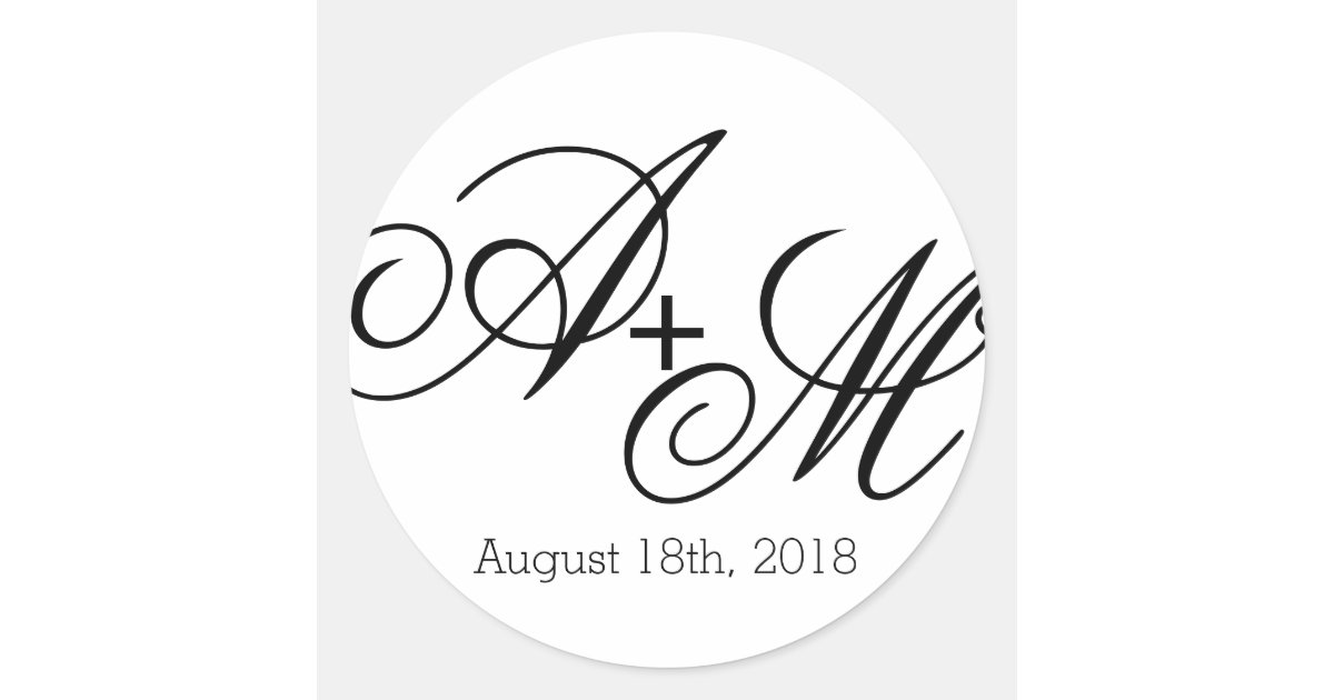 Modern Edge Monogram Classic Round Sticker | Zazzle