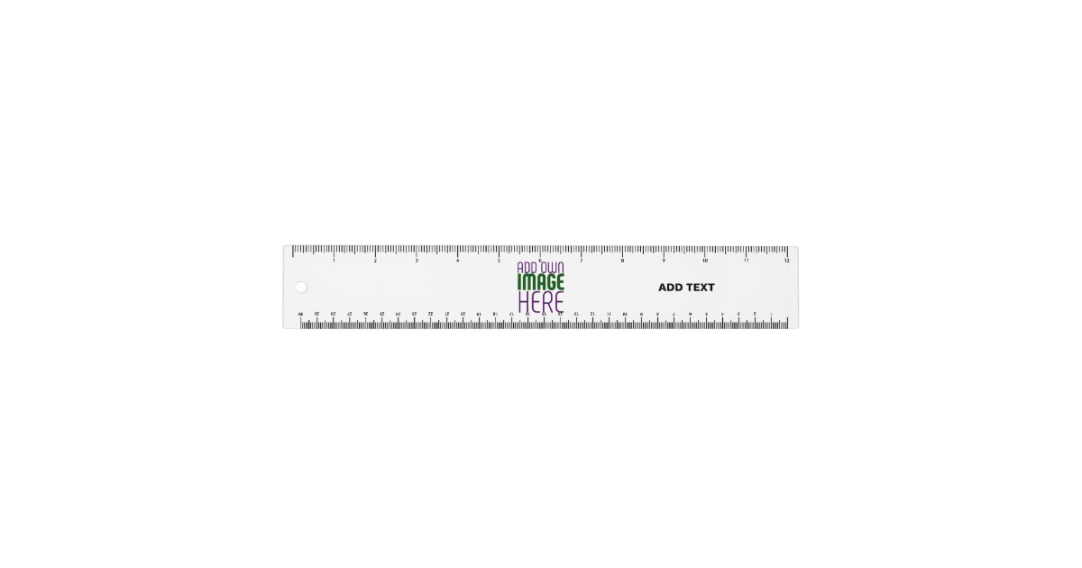 MODERN EDITABLE SIMPLE WHITE IMAGE TEXT TEMPLATE RULER | Zazzle