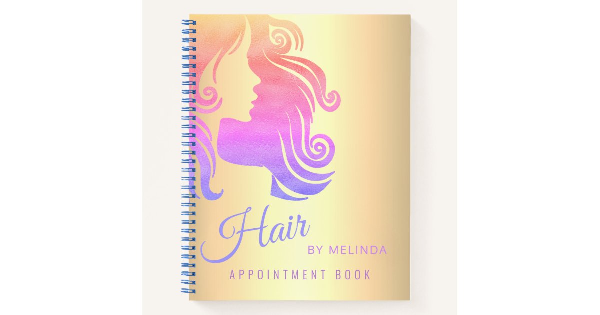 Modern elegant girly hair salon appointment book | Zazzle