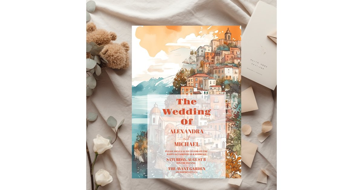 Modern Elegant Italy Destination Wedding Invitation | Zazzle